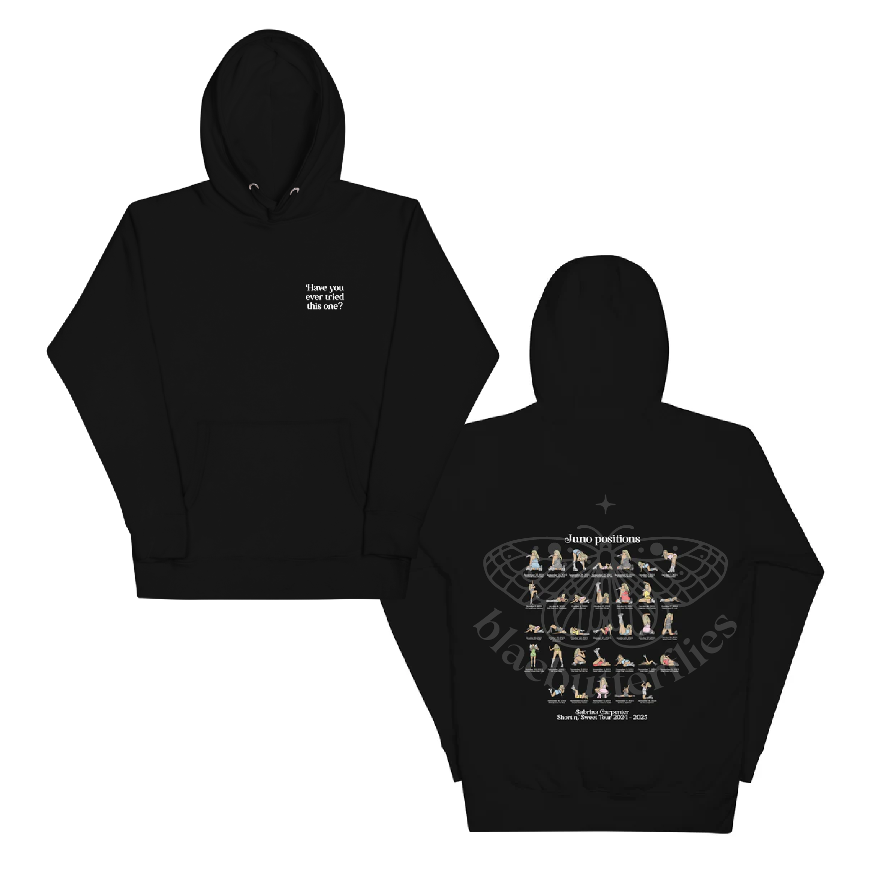 Juno Positions Hoodie (Leg 1 USA/Canada) Black – blacbutterflies
