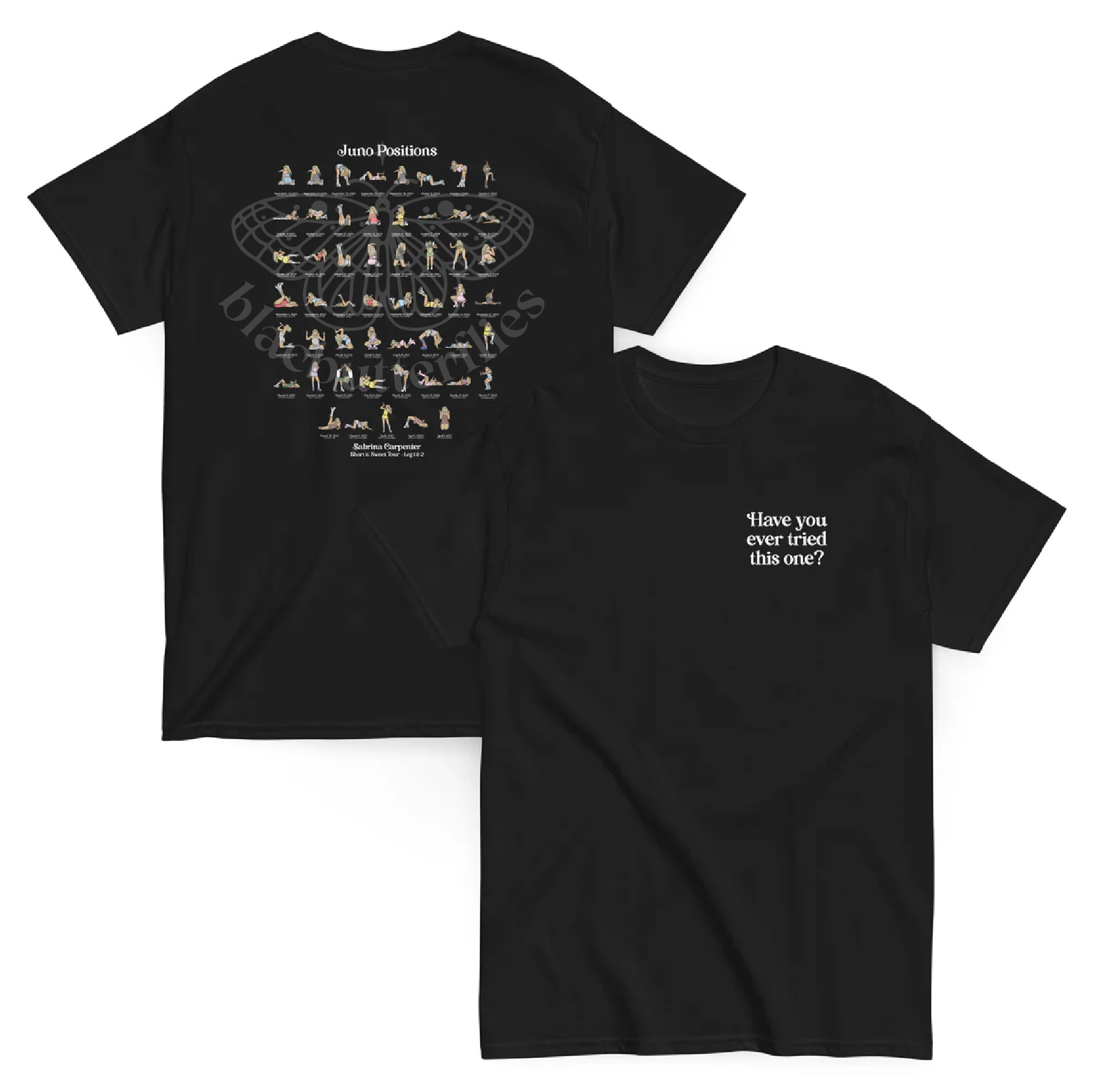 Juno Positions T-Shirt (Leg 1/2) Dark Colours – blacbutterflies