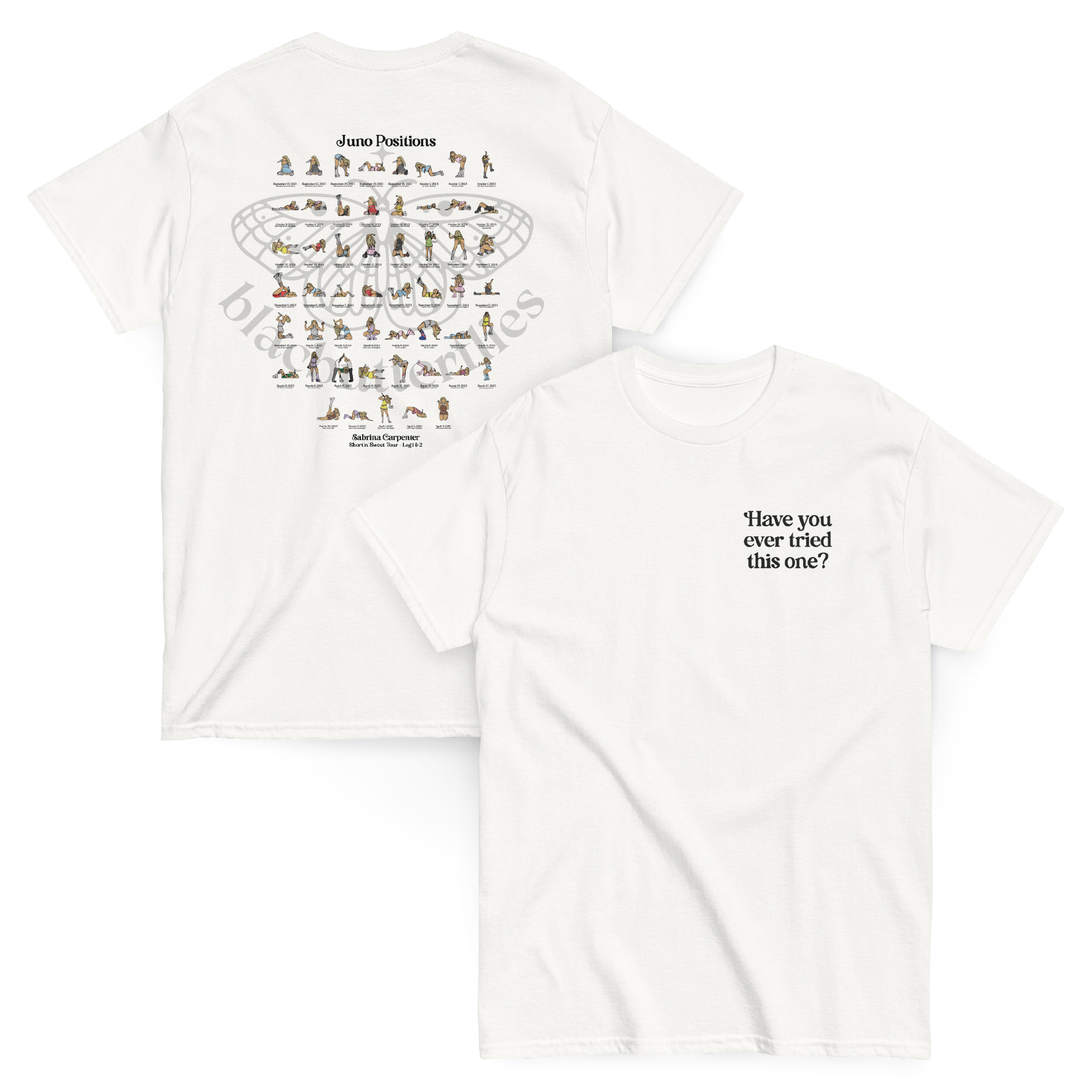 Juno Positions T-Shirt (Leg 1/2) Light Colours – blacbutterflies
